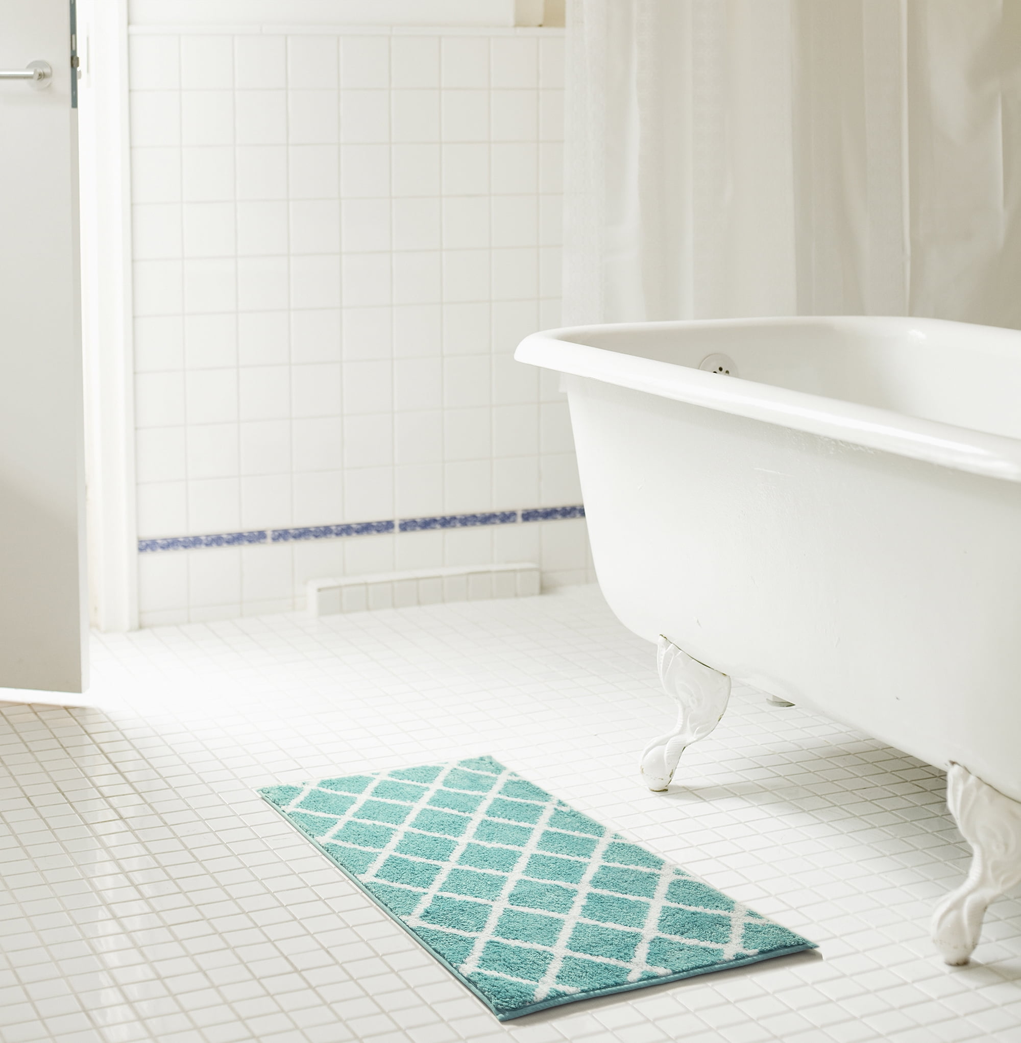 Chester Jacquard 2 Piece Microfiber Bath Set In Aqua