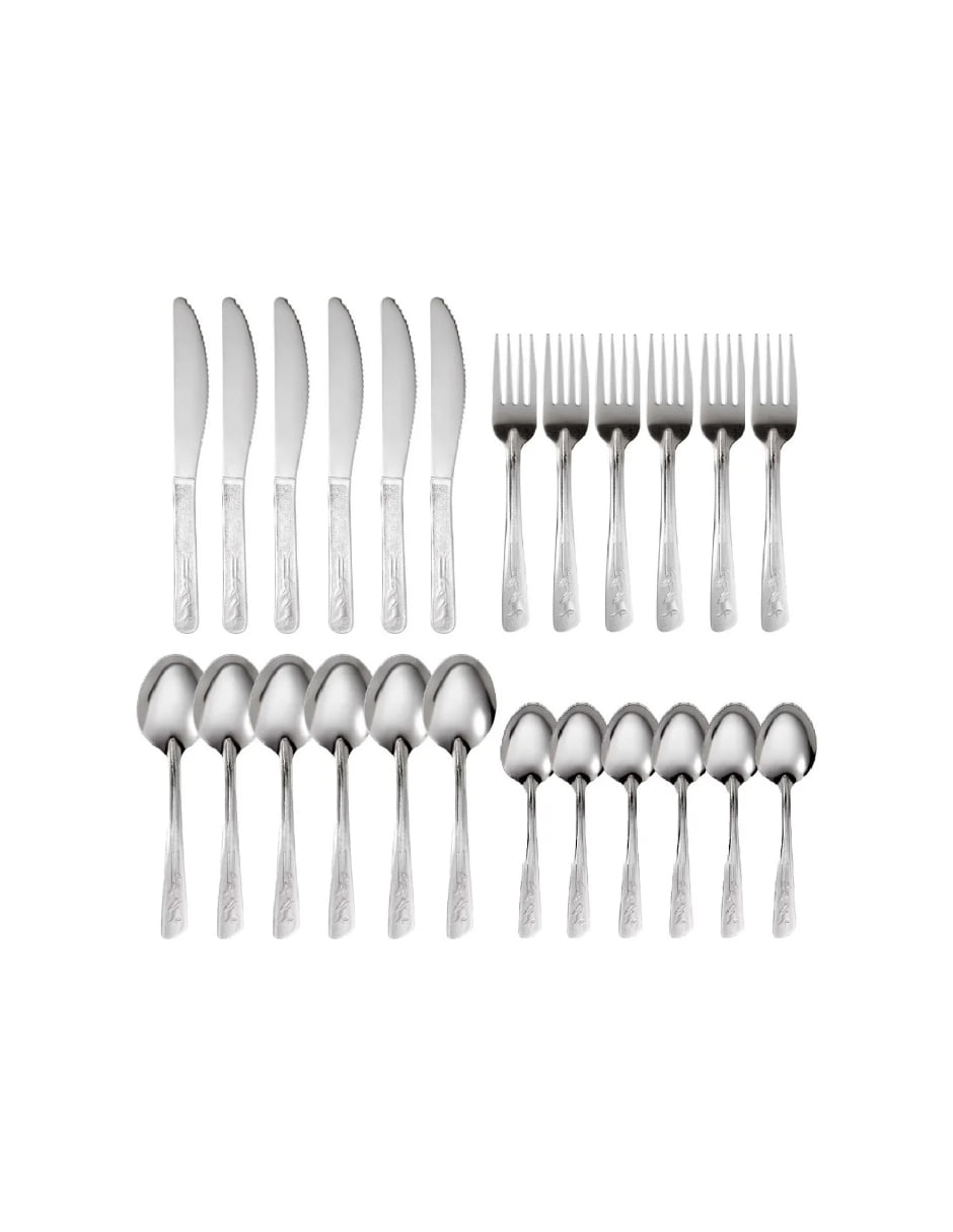 Juego De Cubiertos Moven Acero Inoxidable Kit De 24 Maya | Bodega ...