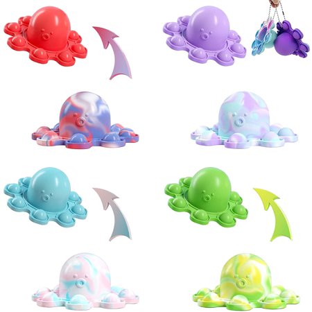 NETSENG 4 Pack Reversible Octopus Pop It Fidget Toy - Silicone Bubble ...