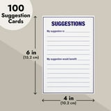100 Sheet Suggestion Cards - Blank Feedback, Comment Cards for Office ...