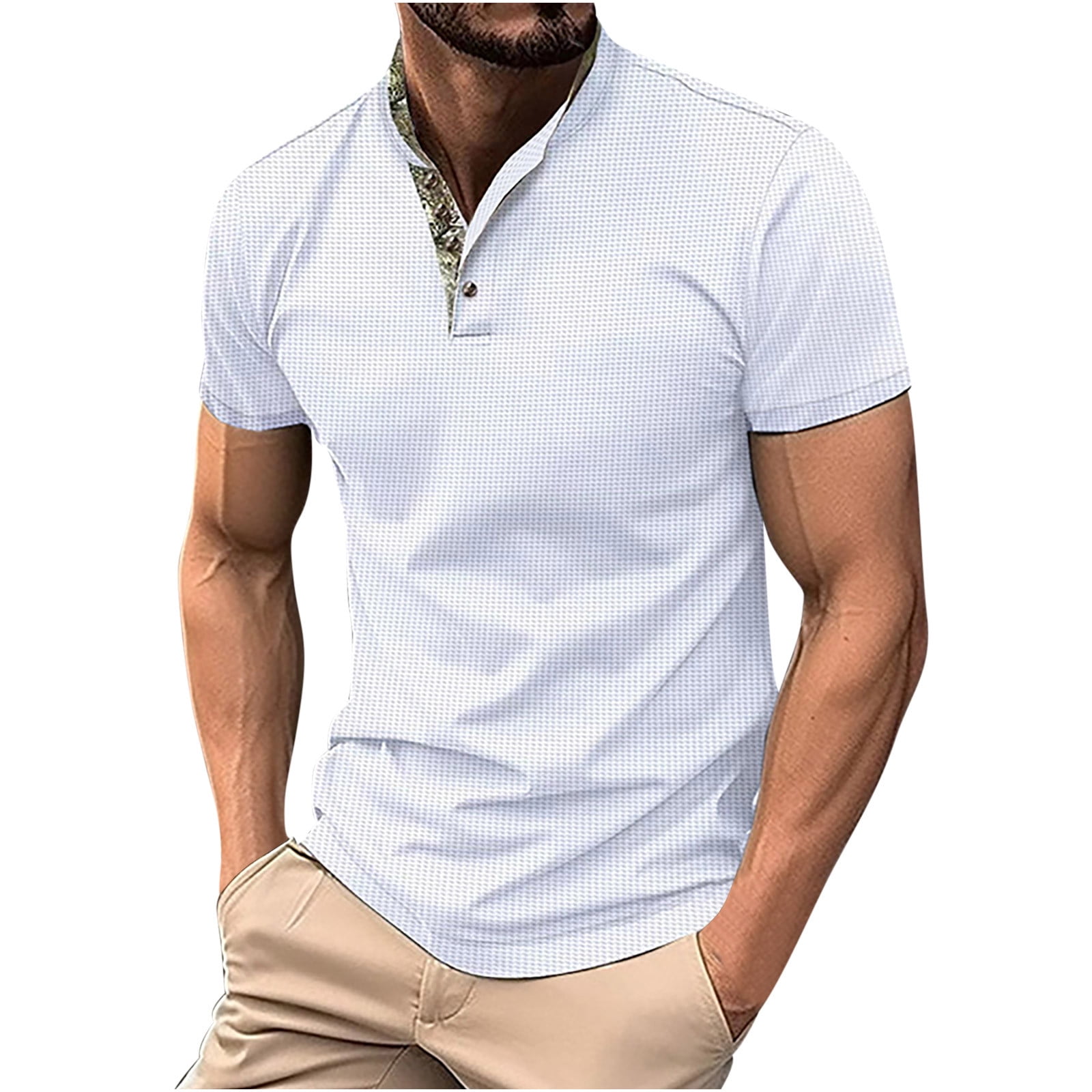 Click here for Cllios Mens Waffle Henley Shirts Basic Solid Color... prices