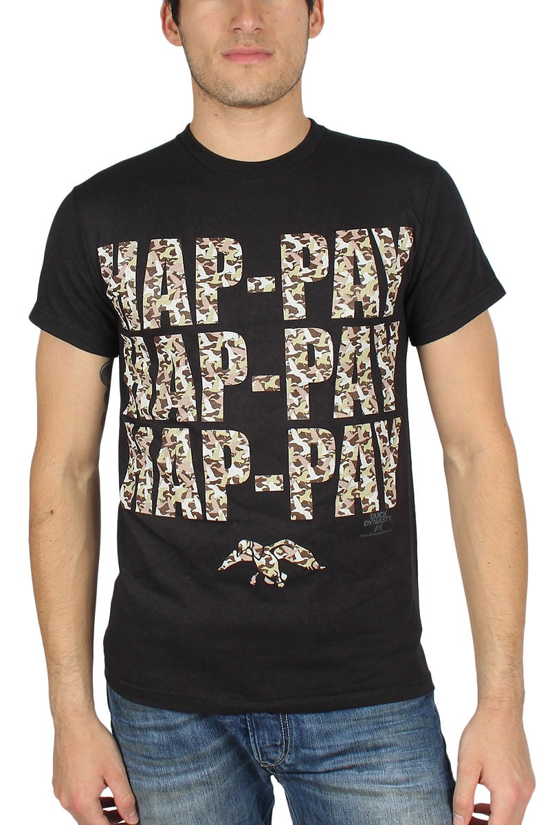Duck Dynasty - Mens Hap-pay Camo T-Shirt in Black - Walmart.com