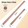 Extra Long 29.5" Wooden Shoe Horn with Magnetic Wall Mount Base for ...