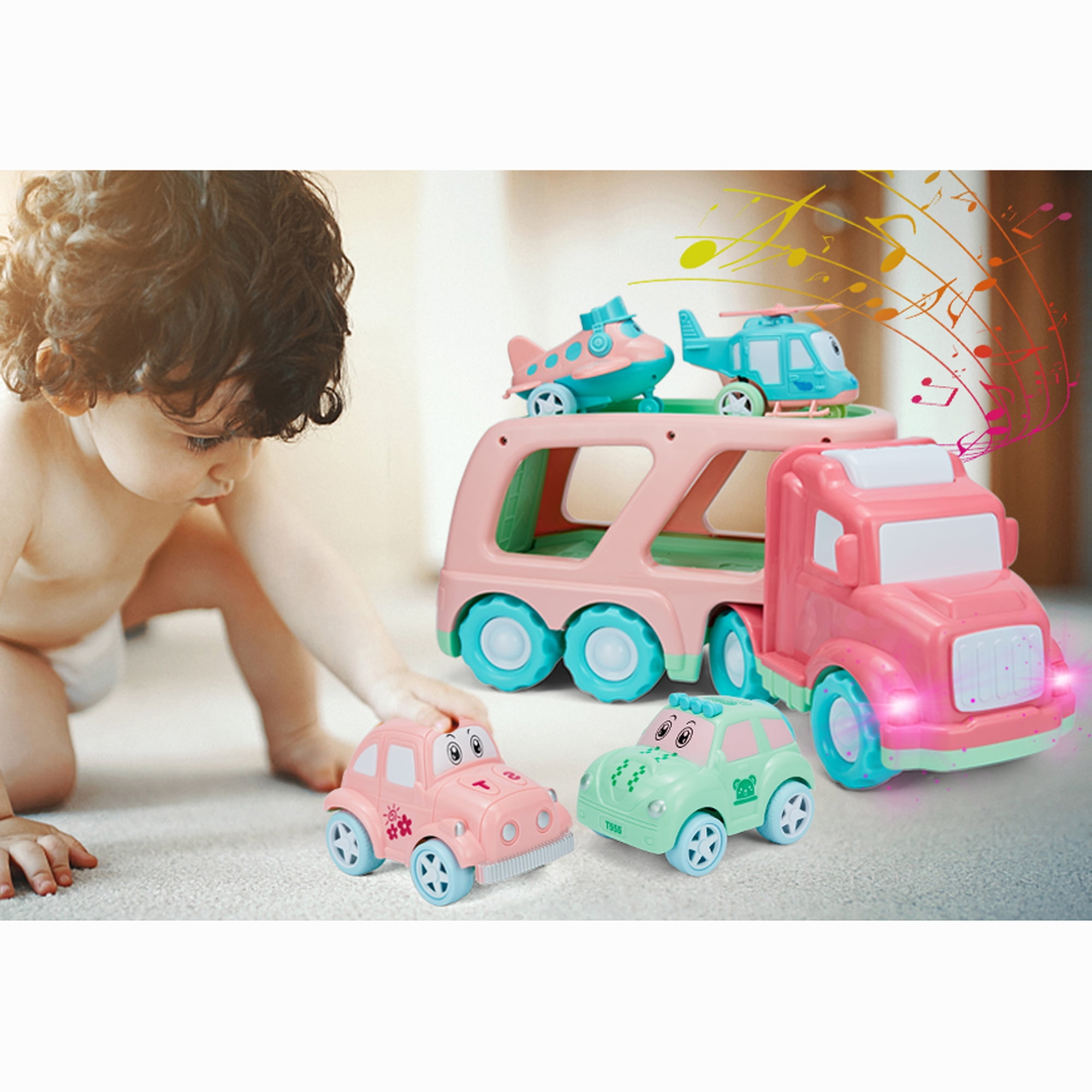 Interest 5 IN 1 Transport Car Carrier Truck Toy Set Cartoon Truck ...