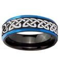 Celtic Knot Love Step Edge Black And Blue Tungsten Ring 10MM - Walmart.com