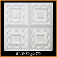 R24 Decorative Styrofoam Adhesive Ceiling Tile, Plain White, 8 Piece ...