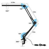 FAMKIT LED Desk Lamp, Long USB Work Light with Swing Arm, 3 Modes, 10 ...
