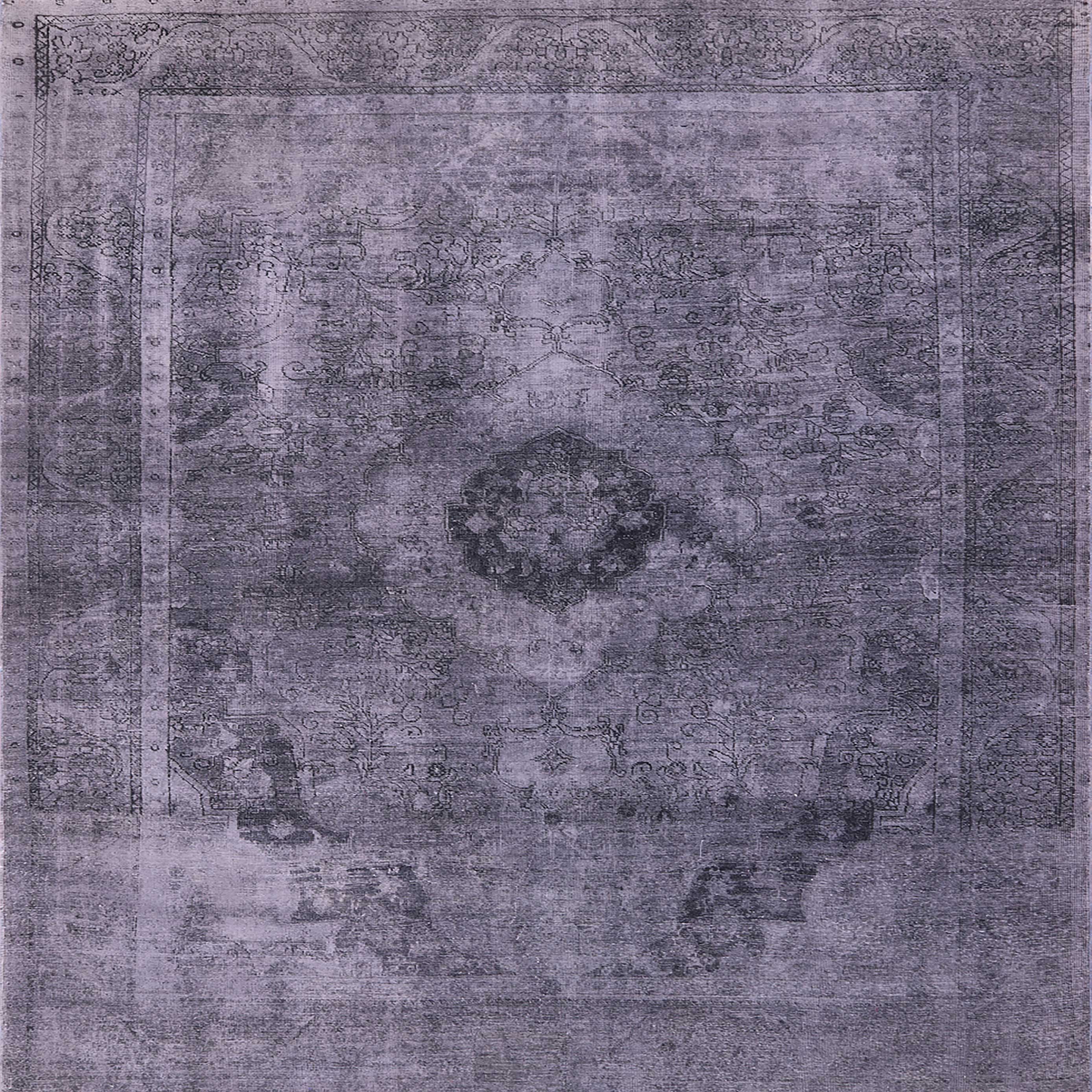 Ahgly Company Indoor Square Mid-Century Modern Purple Oriental Area ...