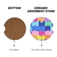 2pcs Ceramic Car Coasters Standard Size With Cork Base And Removal ...