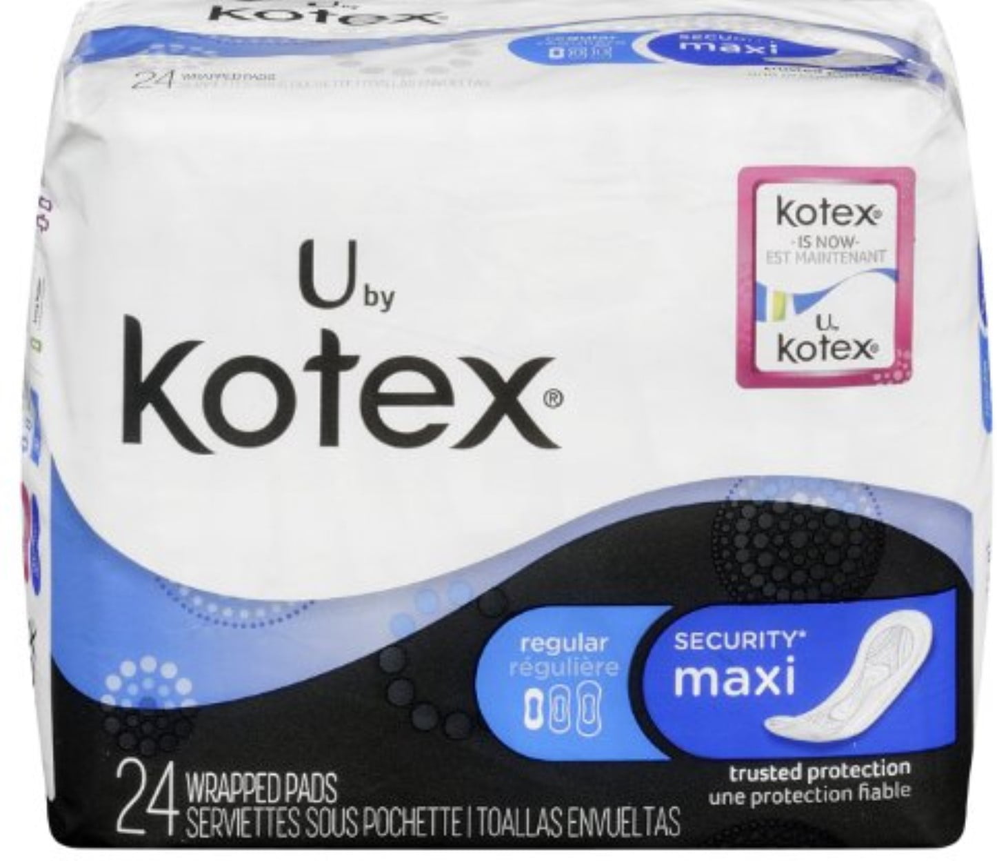 U by Kotex Maxi Pads, Regular, Unscented 24 ea (Pack of 2) - Walmart.com