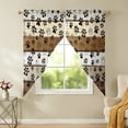 Dog Paw Sheer Curtains Swag Valances for Windows Farmhouse Wood Grain ...