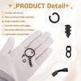 100Sets Black Keychain Making Kit, 25mm 1inch Chain Keychain Rings with ...