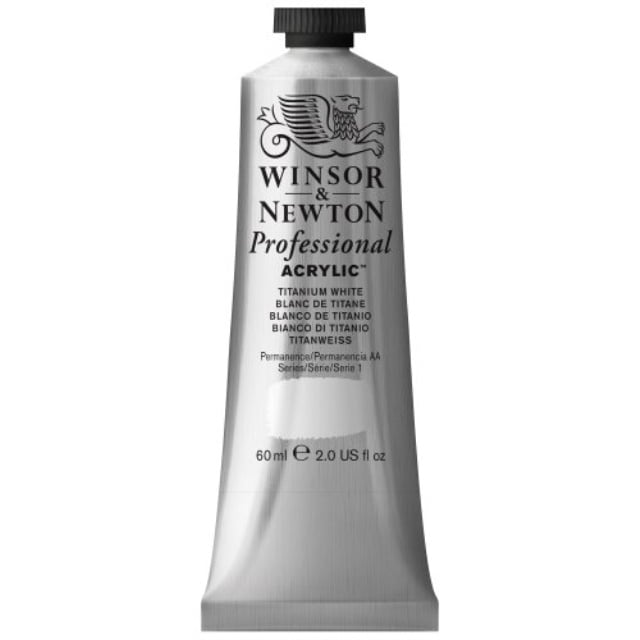 winsor & newton professional acrylic color paint, 60ml tube, titanium ...