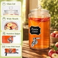 1 Gallon 2 Pack Stainless Steel Spigot Glass Beverage Dispenser with ...