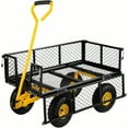 Heavy Duty Steel Garden Cart - 900 lbs Capacity, Removable Mesh Sides ...