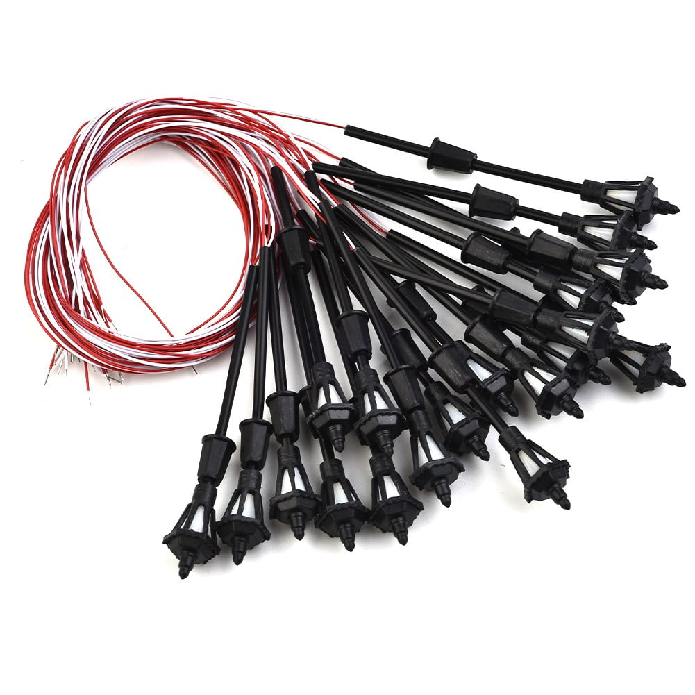 Hayafir 20Pcs Model Railway LED Lamppost Lamps Wall Lights 1:150 Scale ...