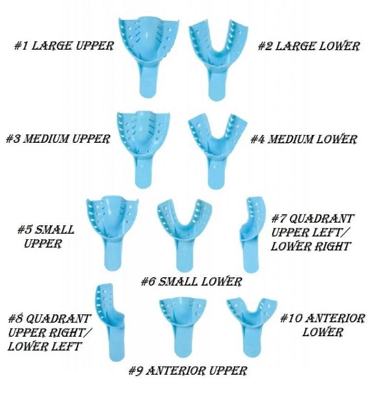 Dental IMPRESSION TRAYS, Perforated, #1 (LARGE UPPER) Consistent ...
