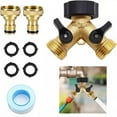 erfcxs High Brass Y Fitting Double Water Connector Faucet Adapter 3/4 ...