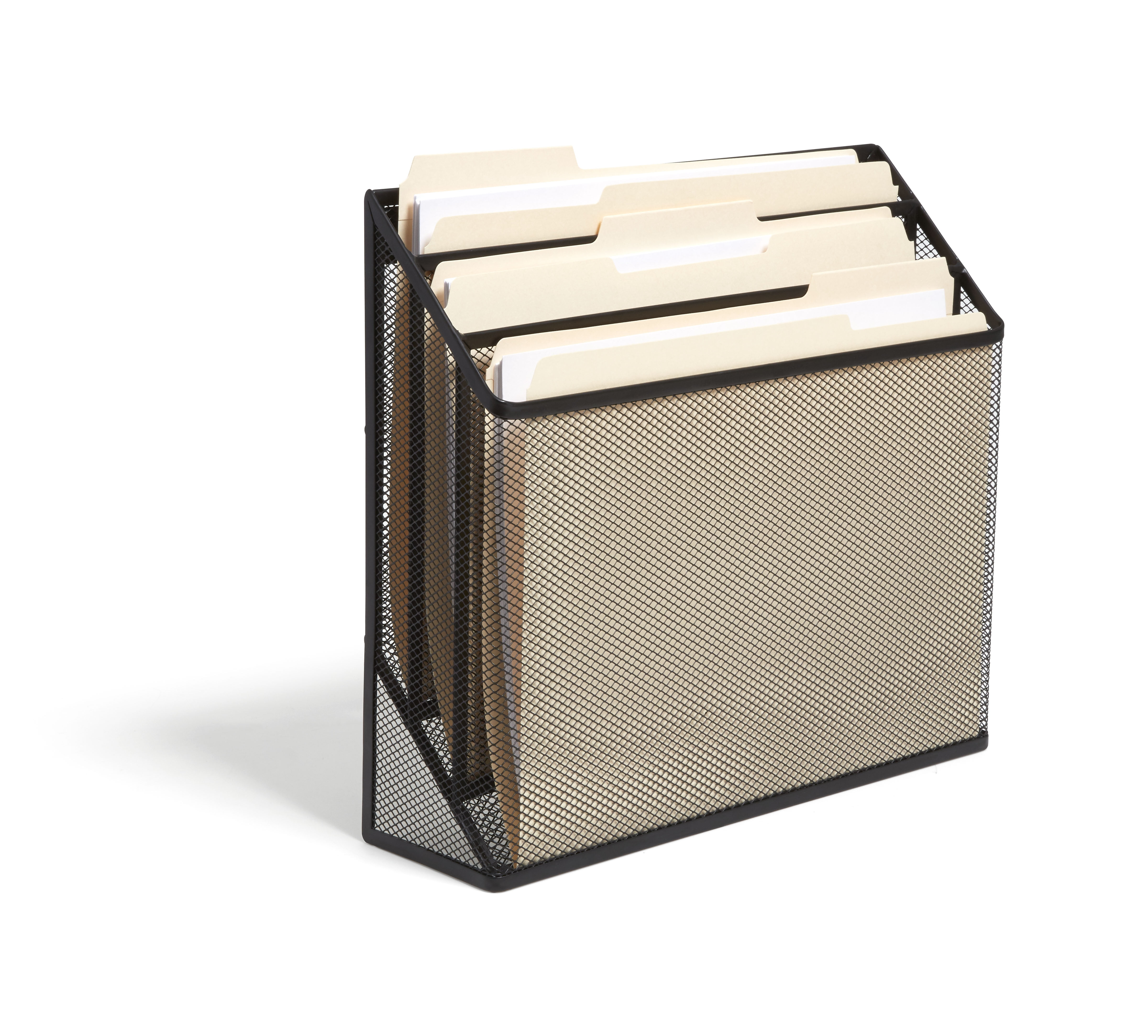TRU RED 3 Compartment Wire Mesh File Organizer, Matte Black TR57553-CC ...