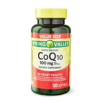 Spring Valley Rapid-Release CoQ10 Heart Health Dietary Supplement Softgels, 100 mg, 120 Count ...