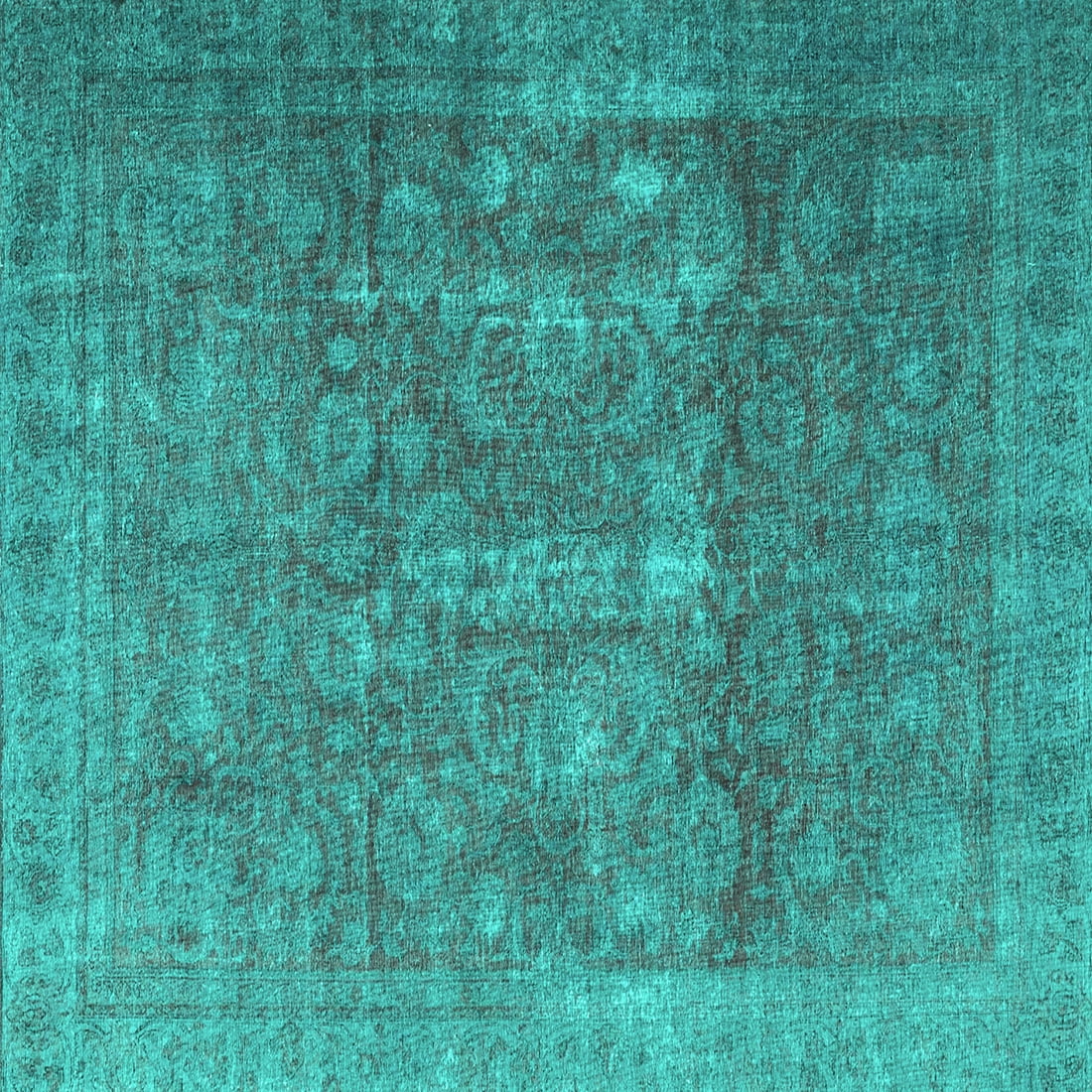 Ahgly Company Indoor Square Persian Turquoise Blue Traditional Area ...