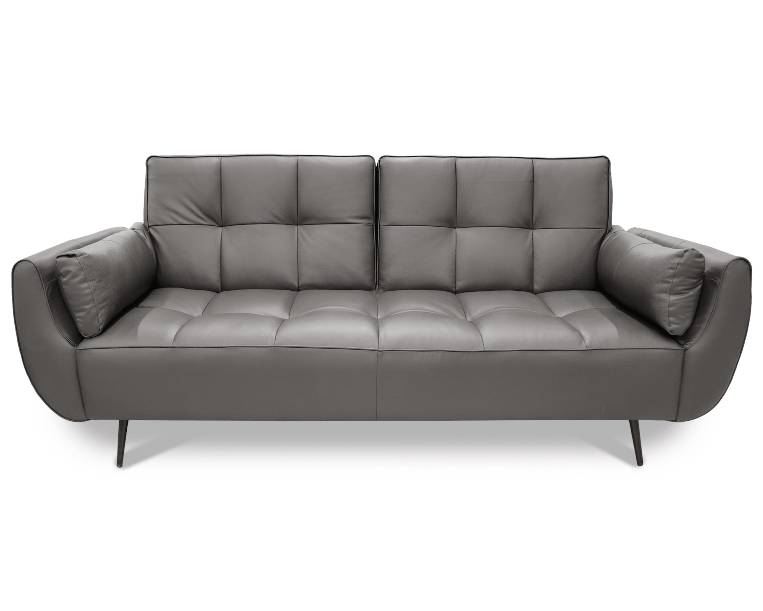 Sofá Cama de Piel Genuina, 3 plazas, Modelo Toronto, Color Gris Oxford, Elegante, cómodo y ...