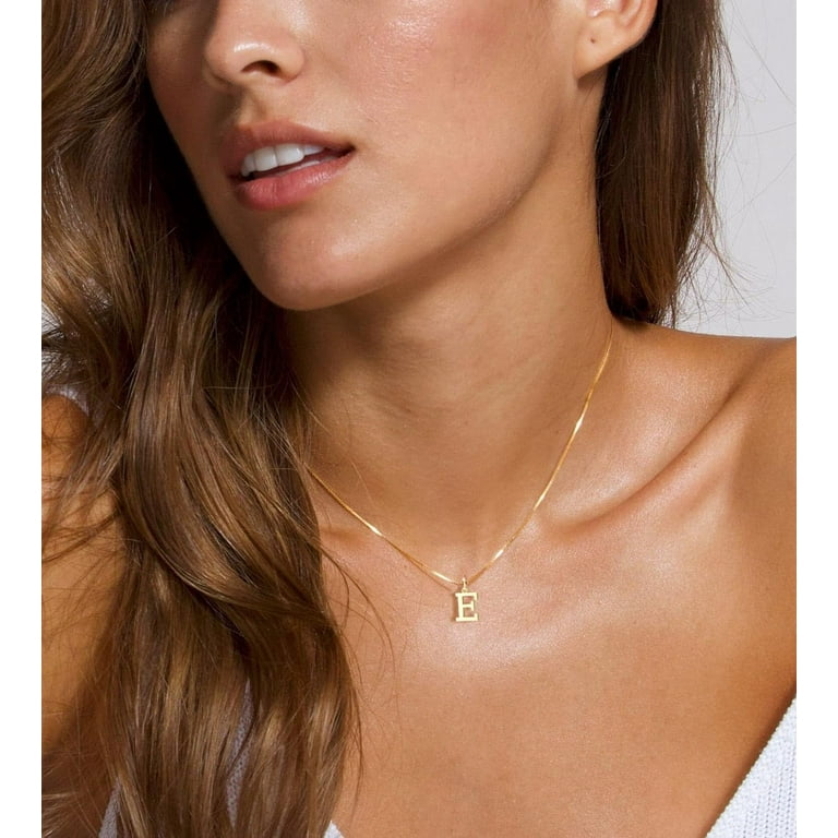Jewelery Women s 14k Gold Trendy E Pendant Necklace