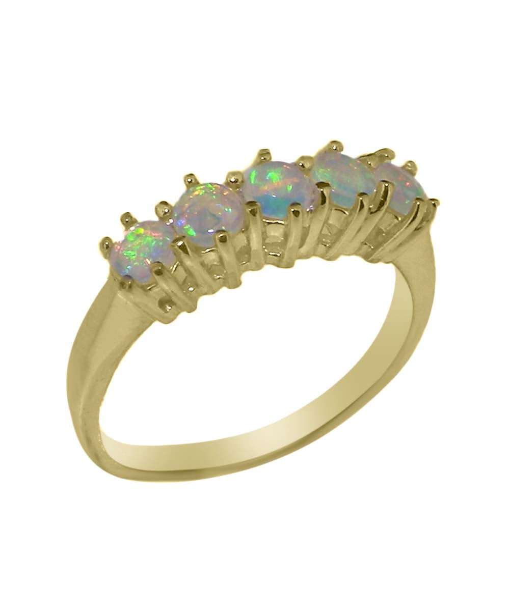 LBG British Made 10k Yellow Gold Natural Opal October Birthstone Womens ...