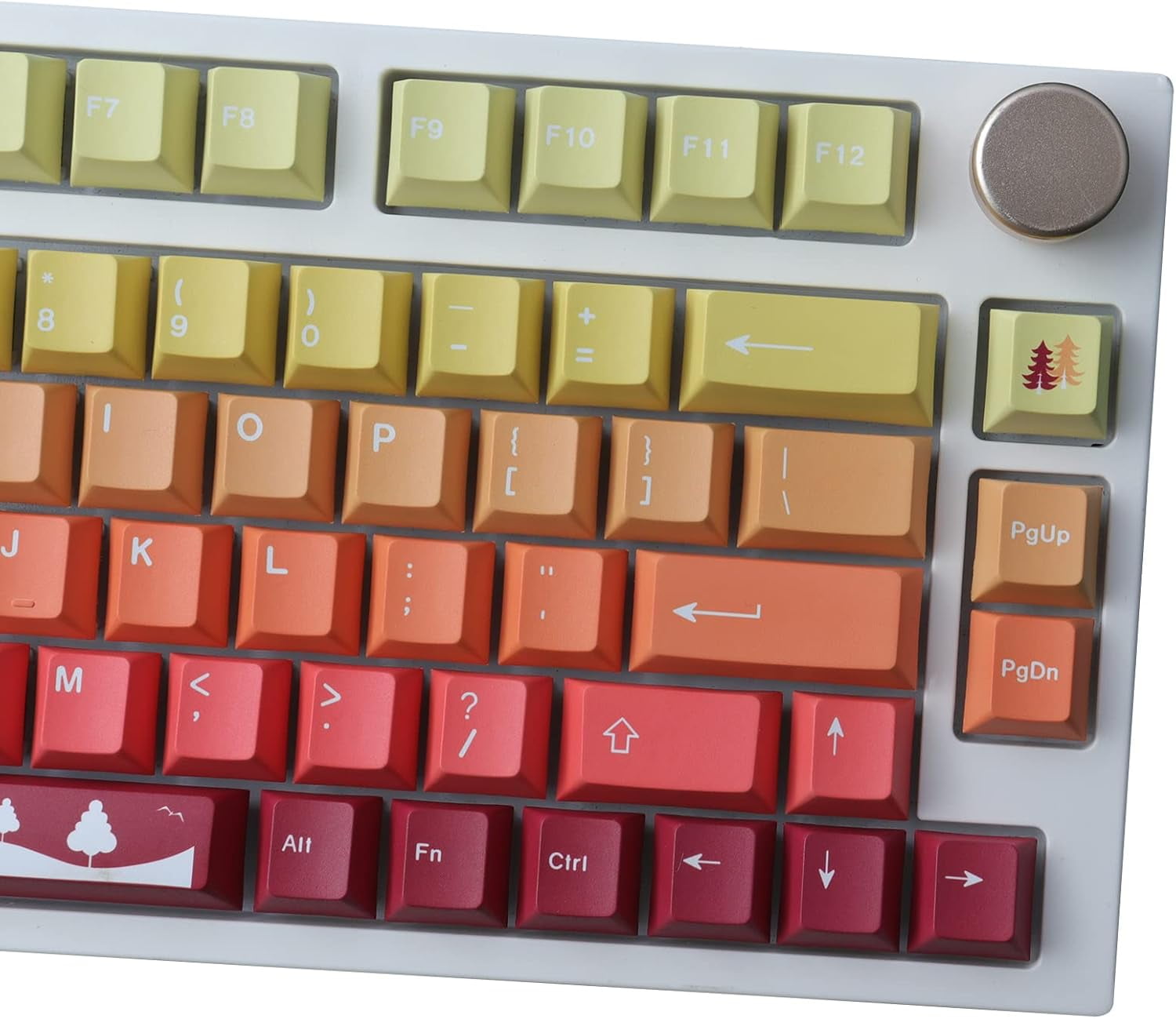 AIR-PBT Keycaps, 129 Keys Dye Sublimation Cherry Profile Keycaps with 6 ...