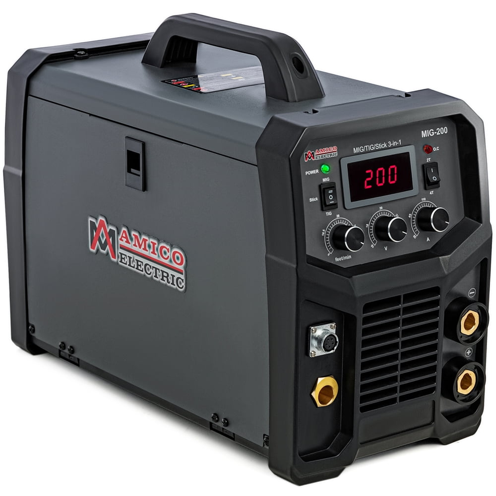 Amico MIG-200, 200 Amp MIG MAG Lift-TIG Stick Arc DC Welder, 3-in-1 ...