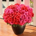 Artificial Geranium Flowers Red and Rose Red 6 Count Outdoor Indoor ...