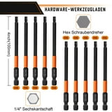 10pcs H4 Hex Driver Set, 1/4 Inch Hex Bits Set, 100mm Magnetic Hex ...