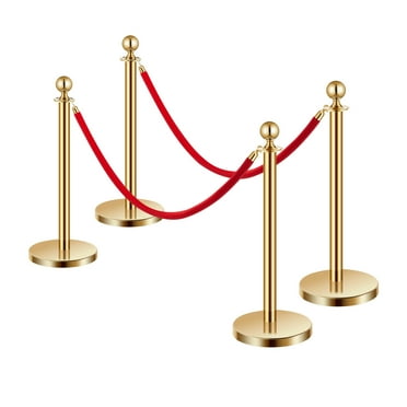 Red Carpet Ropes and Poles, Stainless Steel Gold Stanchions, Crowd ...