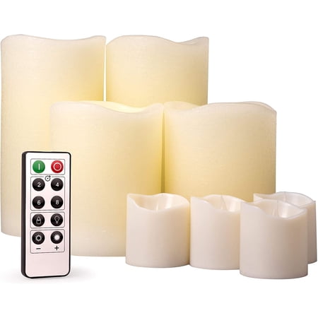 MSYMY LED Flameless Candles with Remote Control, Set of 8, Real Wax ...