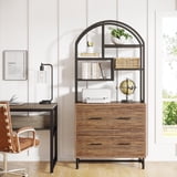 Tribesigns 2 Drawer Arched File Cabinet, Large Vertical Filing Cabinet ...