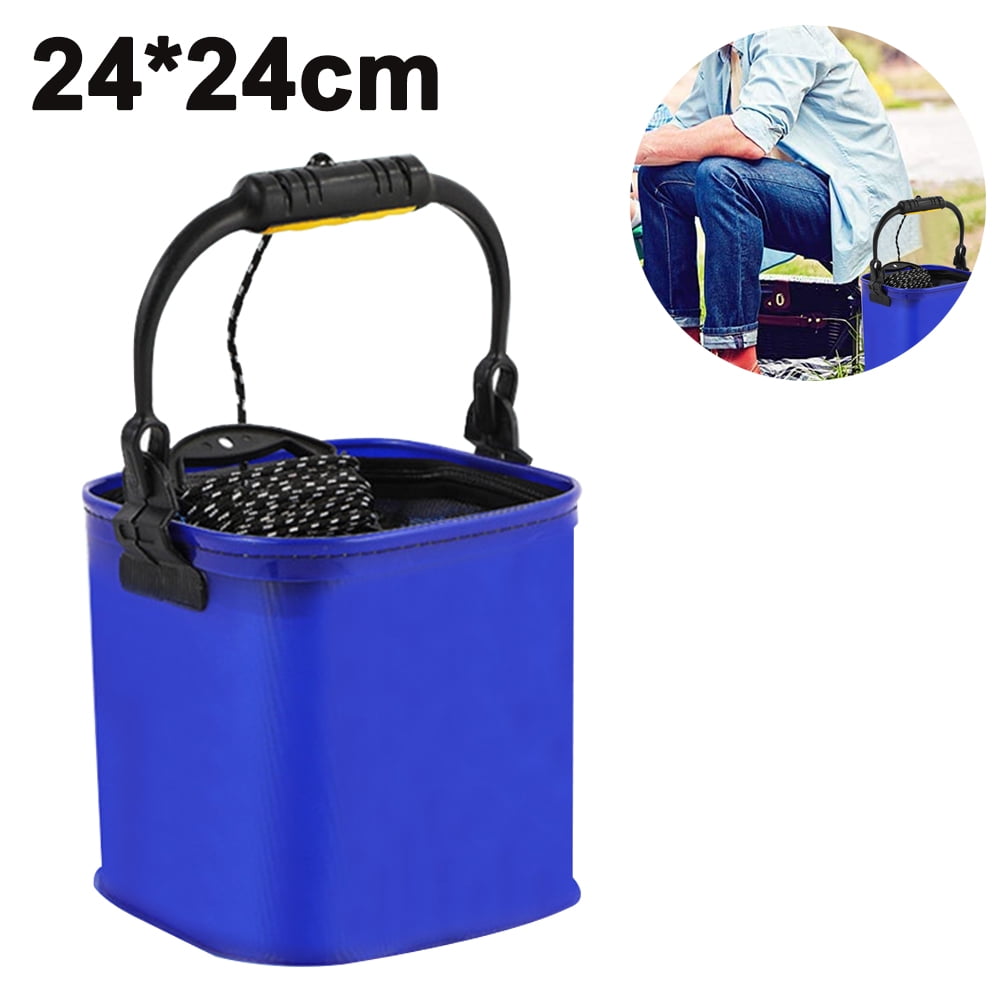 Collapsible Fishing Bucket Portable Fishing Water Pail for Camping ...