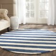 SAFAVIEH Cambridge Keaton Striped Wool Runner Rug, Navy/Ivory, 2'6" x 6 ...