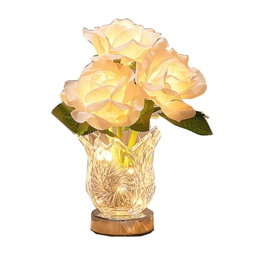 Jacinthia Floral Stained Glass Table Lamp - Handcrafted, Double Shade ...