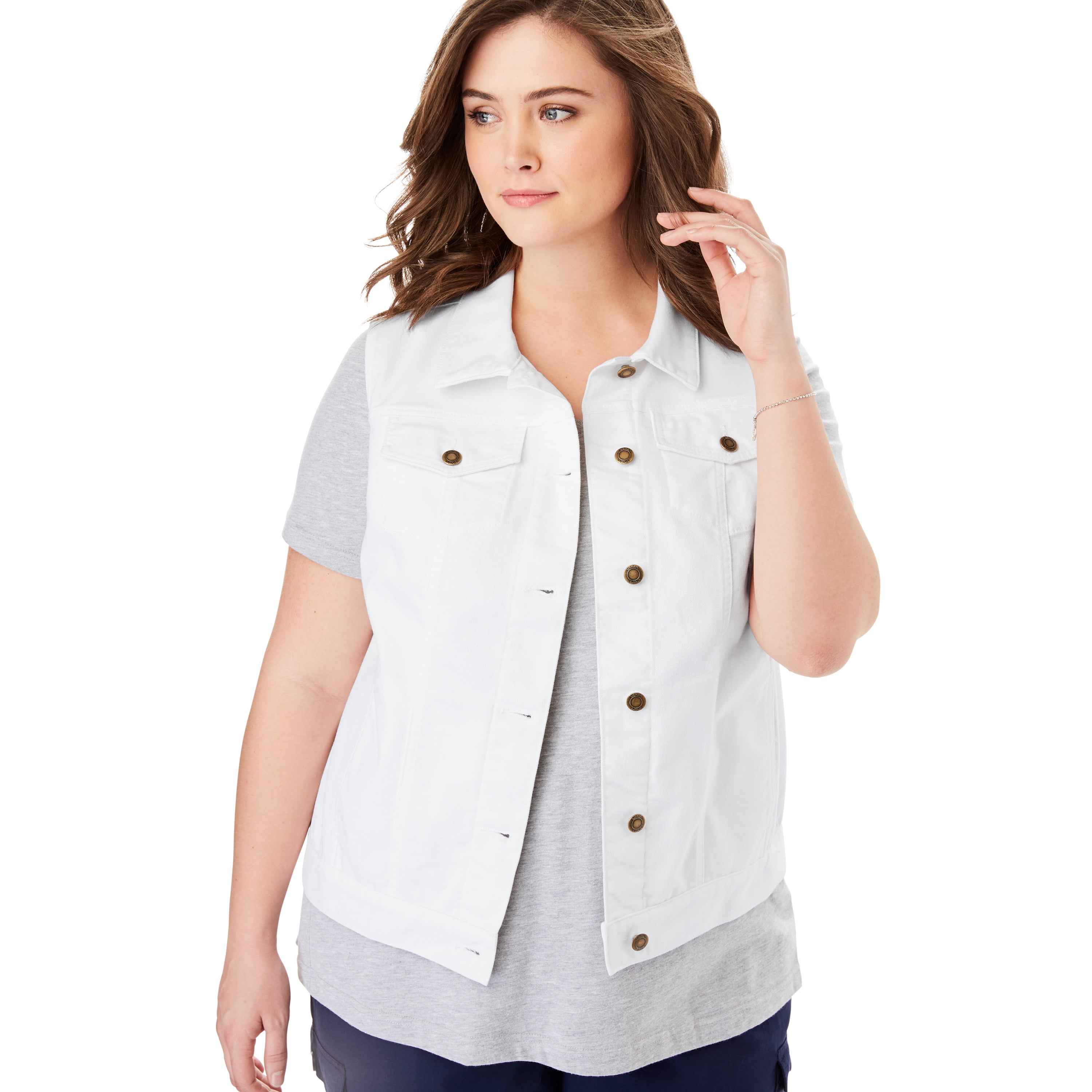 Woman Within - Woman Within Women's Plus Size Stretch Denim Vest Vest ... Woman Within - Woman Within Women's Plus Size Stretch Denim Vest Vest ...