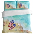 Blue Ocean Coastal Slippers USA Flag Queen Size Bed Set,Ocean Starfish ...