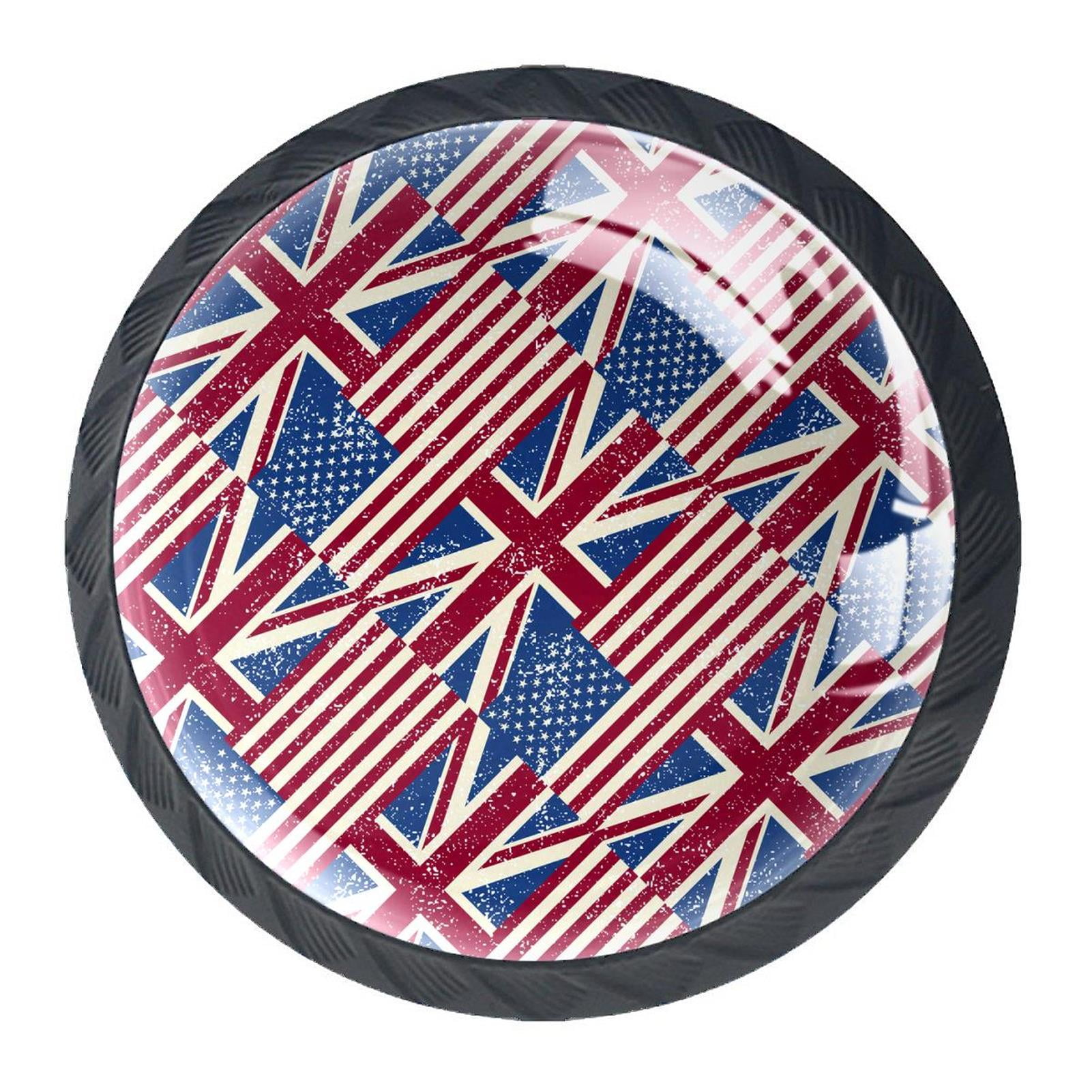 4 Pcs American Flag Knobs for Kitchen Cabinet Cupboard Dresser Bookcase ...