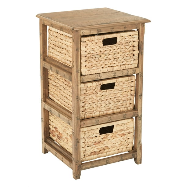 Sheridan 3-Drawer Wood Storage in Distressed Toffee Brown Assembled ...