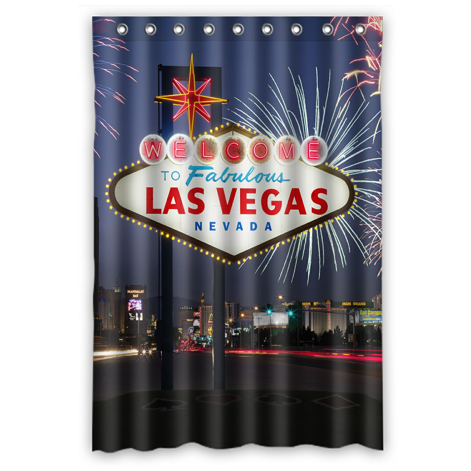 ECZJNT Welcome to Fabulous Las Vegas Nevada fireworks Shower Curtain ...