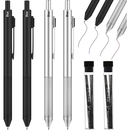 4 Pieces 4 in 1 Multicolor Retractable Pen with 0.5 mm Mechanical ...