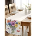 Burlap Table Runner 36 Inches Long, Pastoral Cartoon Flowers Non-Slip ...