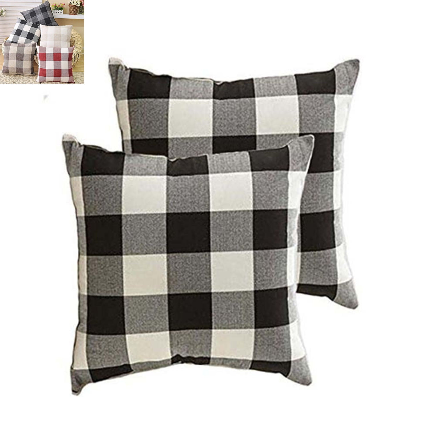 Click here for Mikewe Set Of 2 Black And White Buffalo Check Plai... prices