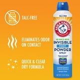 ARM & HAMMER Invisible Foot Powder Spray for Odor Control 7 oz, Sweat ...