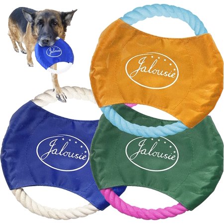 ti-Pack Flying Disc Dog Fetch Toy - tiple Colors - Made of Cotton Rope ...