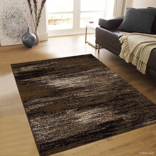 Chocolate AllStar Modern. Contemporary Woven Area Rug. Drop-Stitch ...