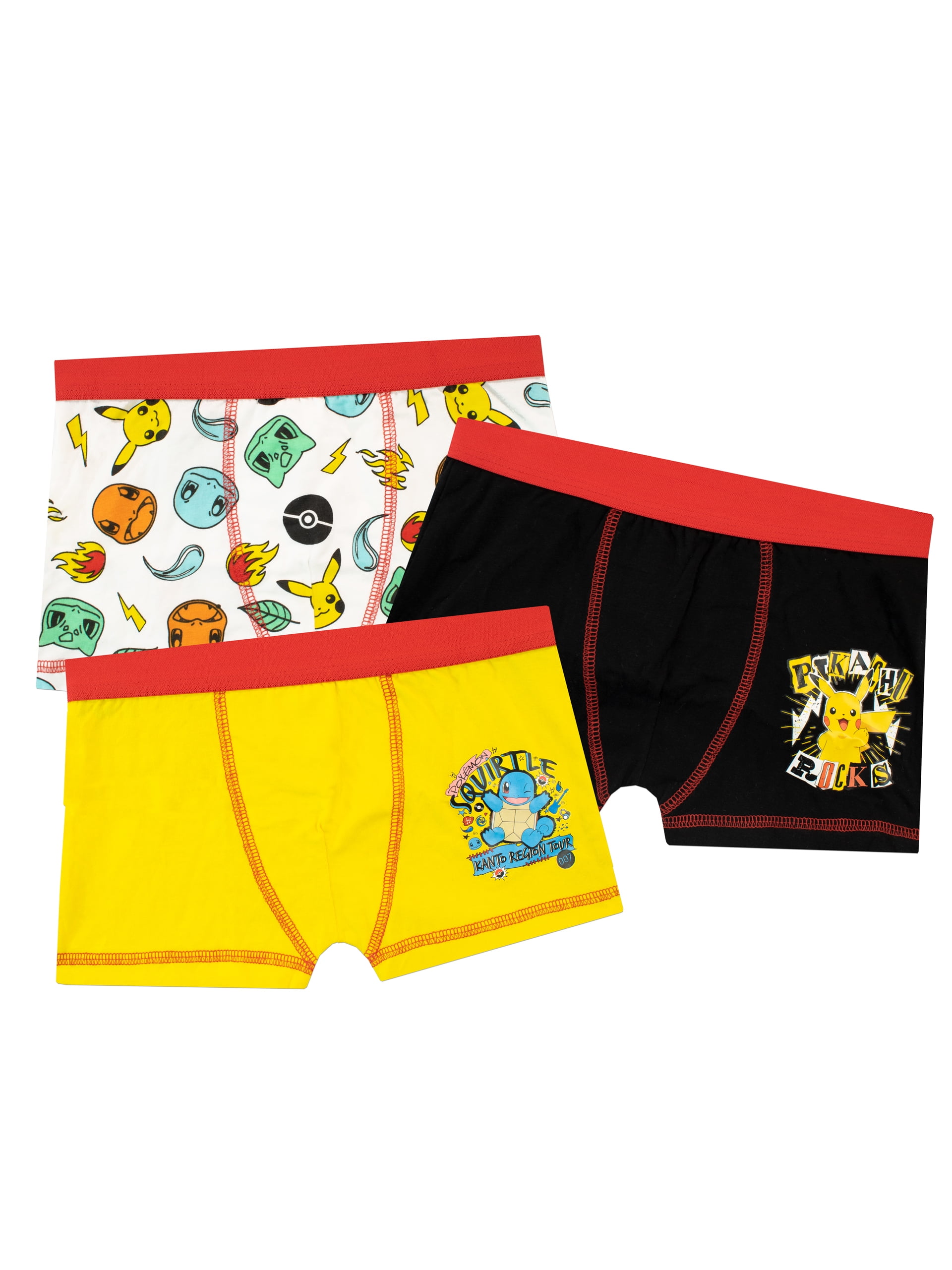 Pokemon Boys Pikachu Briefs 3 Pack Yellow Sizes 6 - 12 - Walmart.com
